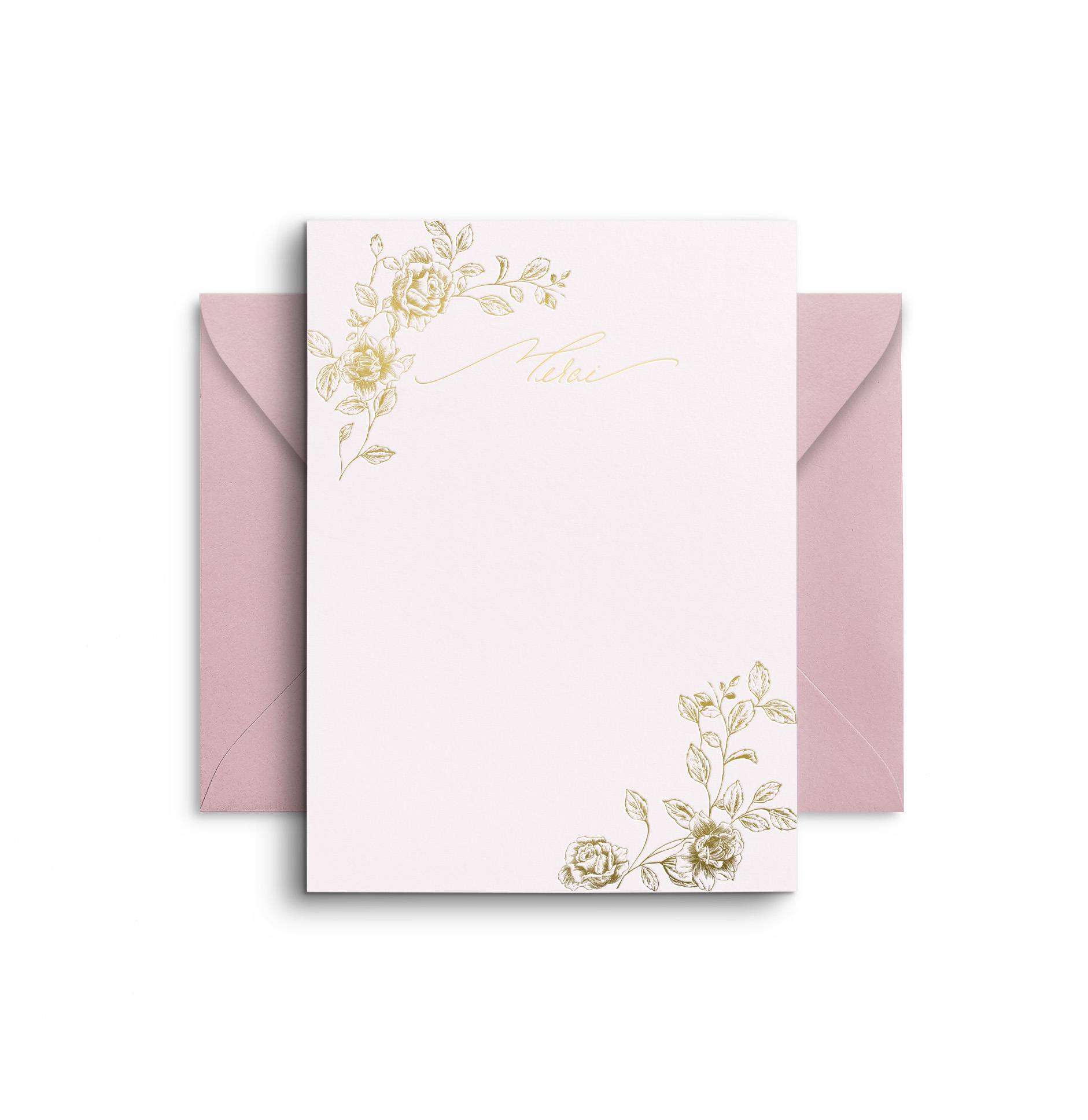 FOIL • Merci cards • Sage Green - Silent Word Studio